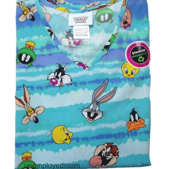 Scrubstar | Tops | Looney Toons Womens Scrub Top Vneck Medical Uniform ...